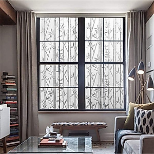 18x79 Privacy Window Films No Adhesive Static Cling Frosted Window Film Peel & Stick for Glass Window Decor Bathroom Sliding Door Self Care Stickers (White, One Size)