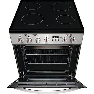 Frigidaire FCFE2425AS 24" Electric Freestanding Range with 4 Burners, Smoothtop Cooktop, Storage Drawer, in Stainless Steel