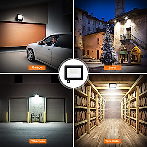 FEETOX Flood Lights Outdoor, Energy Saving Heads Motion Sensor Lights, Waterproof Shell Wall Mount Exterior LED Flood Light, Die-Cast Aluminum Alloy Security Light for Garden, Factories, Stadium