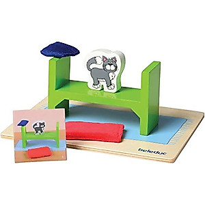 Constructive Playthings 40 pc. Wooden"Find Monty" Language, Observation and Spatial Perception Game for Ages 4 Years and Up