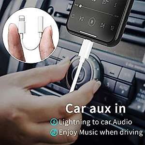 3.5 mm Headphone Jack Adapter for iPhone Lightning to Earphones Adapter Aux Cable, MFi Certified Aux Connector Accessories for iPhone 13/ 12 11/11 Pro/XR/XS Max/X/8/7