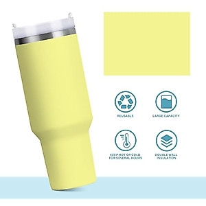 GAIGEO Champagne Yellow Water Bottles Insulated, Stainless Steel Stainless Steel Tumblers, Leak-proof Travel Coffee Mug, Removable Easy to Clean