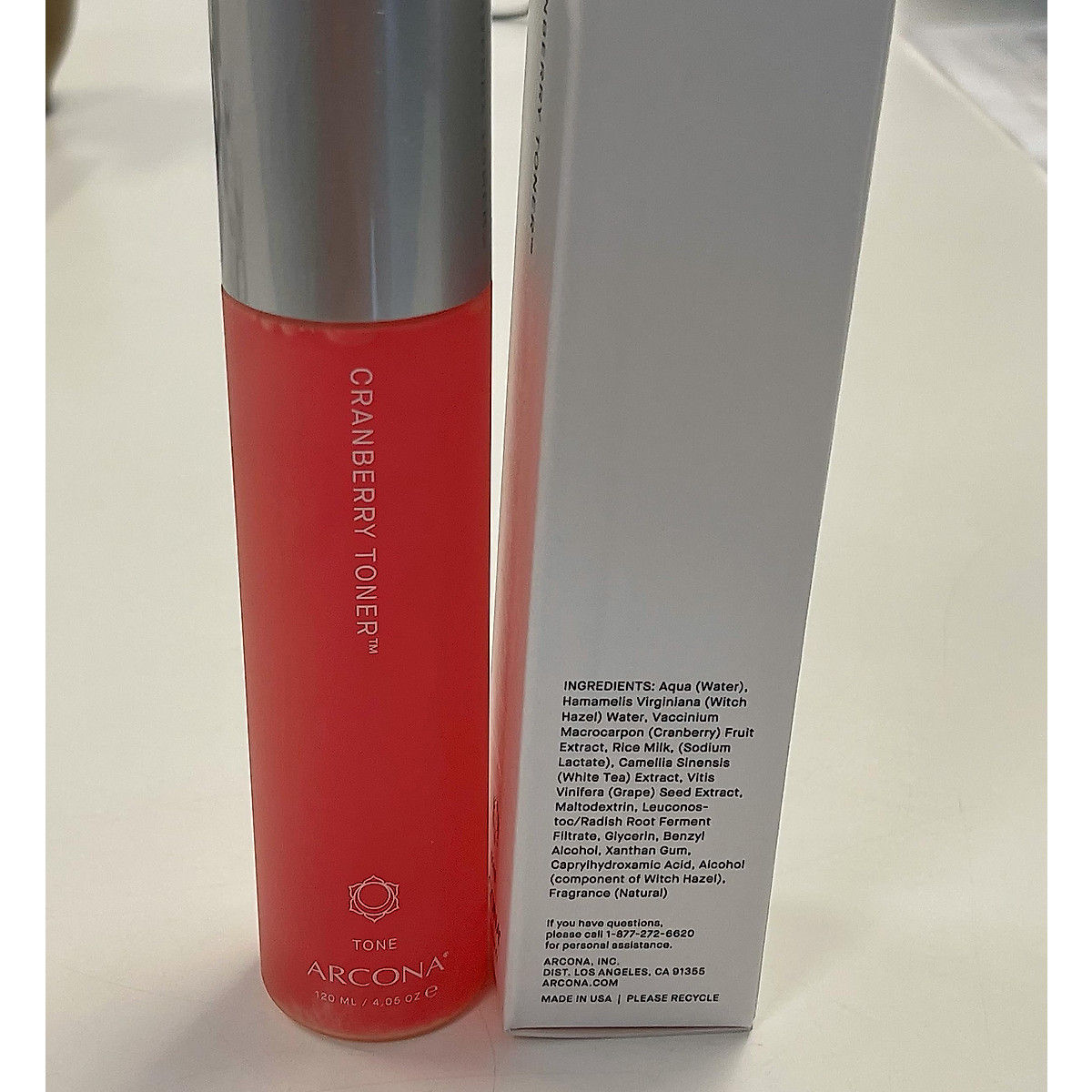 Arcona Cranberry Extract and Rice Toner - Hydrating Milky Brightening Tonic for Glowing Skin. 4.05 fl oz., Made in The USA