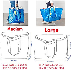 6 Ikea Frakta Shopping Bags 10 Gal Blue Tote Multi Purpose Durable Material