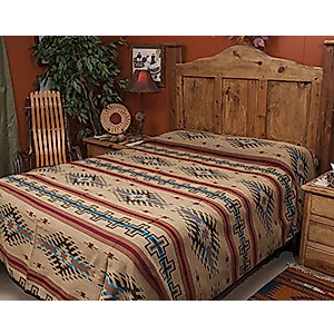 Mission Del Rey Southwest Bedding Isleta Collection -Reversible Bedspread -King Size 114"x96" Tan & Brown