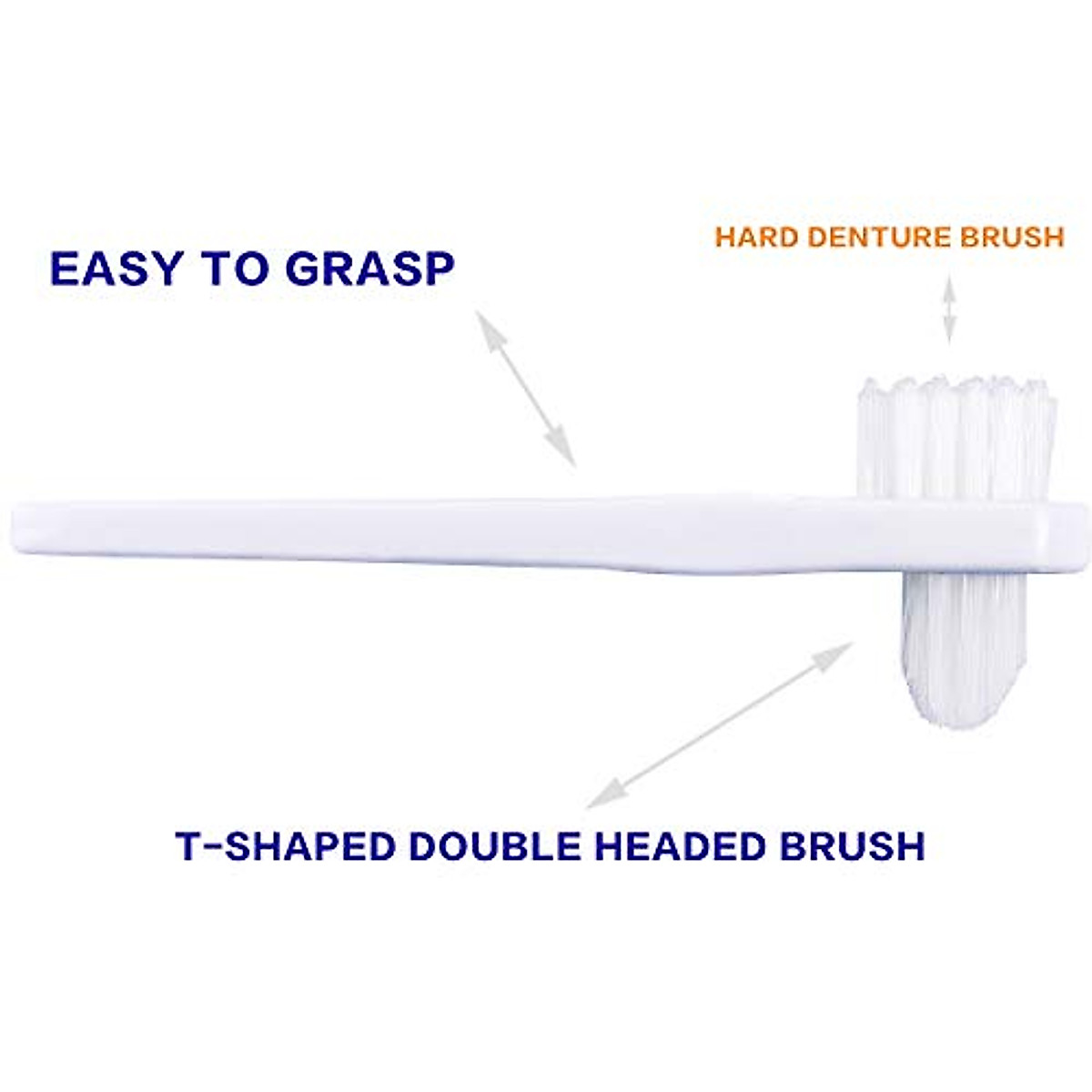 Ocircle Denture Cleaning Brush hygienic Denture Cleaner Set, T-Shaped Denture Special Toothbrush Tool, Small Hard Toothbrush, for Denture Care(Pack of 3)