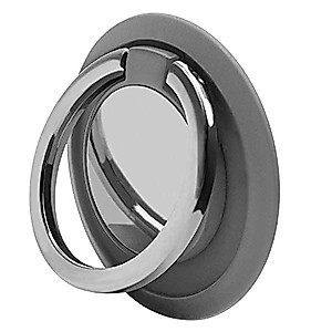 Phone Grip Ring Holder, 360° Rotation Finger Gripper and Kickstand for iPhone & Samsung, Compatible with Cell Phone Magnet and All Magnetic Mounts - Silver
