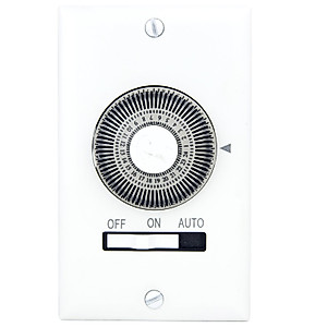 Sunlite 05014-SU 15-Amp Programmable in-Wall Timer, Heavy Duty, 20 Minute Intervals, Manual On/Off/Auto Override, UL Listed