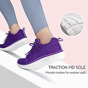 STQ Women¡¯s Slip On Walking Shoes Lightweight Casual Running Sneakers Purple 6