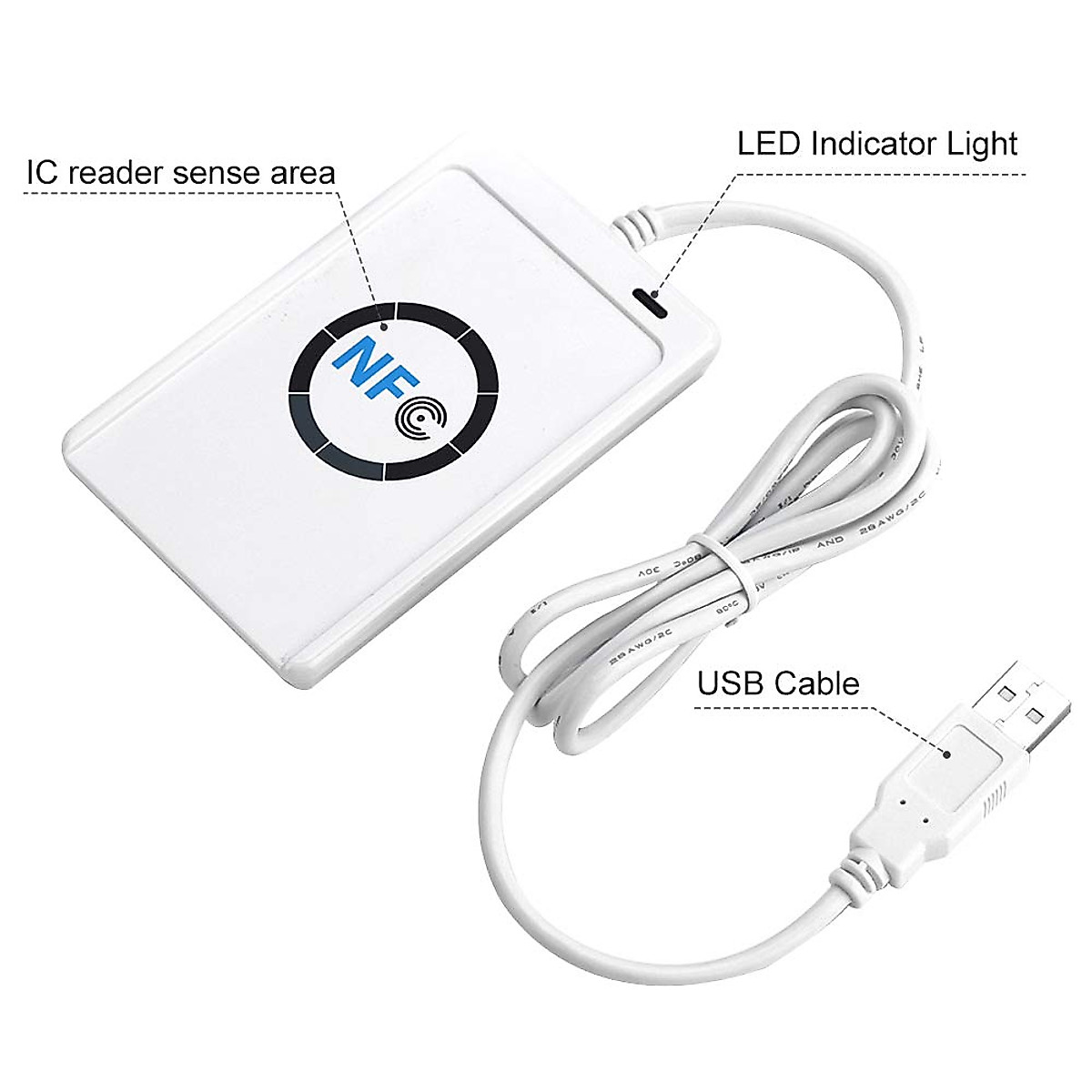 NFC ACR122U RFID Contactless Smart IC Card Reader Writer, ACR122U NFC RFID Contactless Smart Reader & Writer/USB + 5X IC Card ACR122U RFID Smart Card NFC