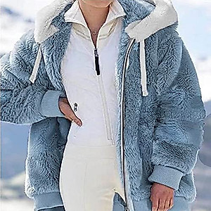 Winter Coats for Women Fashion,Scrub Jackets for Women Puff Sleeve Kawaii Teen Girls Hoodies Tops Aesthetic Plus Size Packable Pea Coat Blazer Heated Jackets for Women Blue