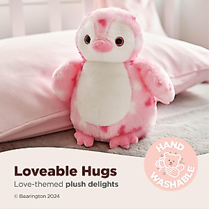 Bearington Collection Precious Heart Stuffed Animal Penguin Plush Heart Printed, Kid Companion Plushie, Great Gift for Birthdays, Holidays and Other Special Occasions, Pink & White, 9 inches