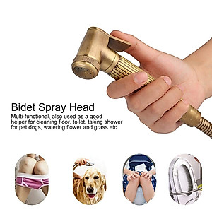 Bidet Sprayer Vintage Brass Handheld Bidet Sprayer Spray Head Bracket Hose Kit Bathroom Accessories