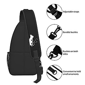 Heartbeat German Shepherd Sling Bag Crossbody Daypack Travel Hiking Mini Fashion Shoulder Backpack for Men Women Kids
