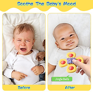 Suction Cup Spinner Toys for Toddlers 1-3,Baby Fidget Spinner with Suction Cup,Window Suction Spinner Toys for Toddlers 1-3,Sensory Bath Toys Gift for 1-2 Year Old(3PCS)