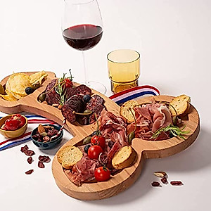 Aperitif Board, Solid Wood Charcuterie Board and Chess Boards, Funny Cutlery Kitchen Wine Meat Cheese Platter Unique Women Gifts for Housewarming Bachelor Party