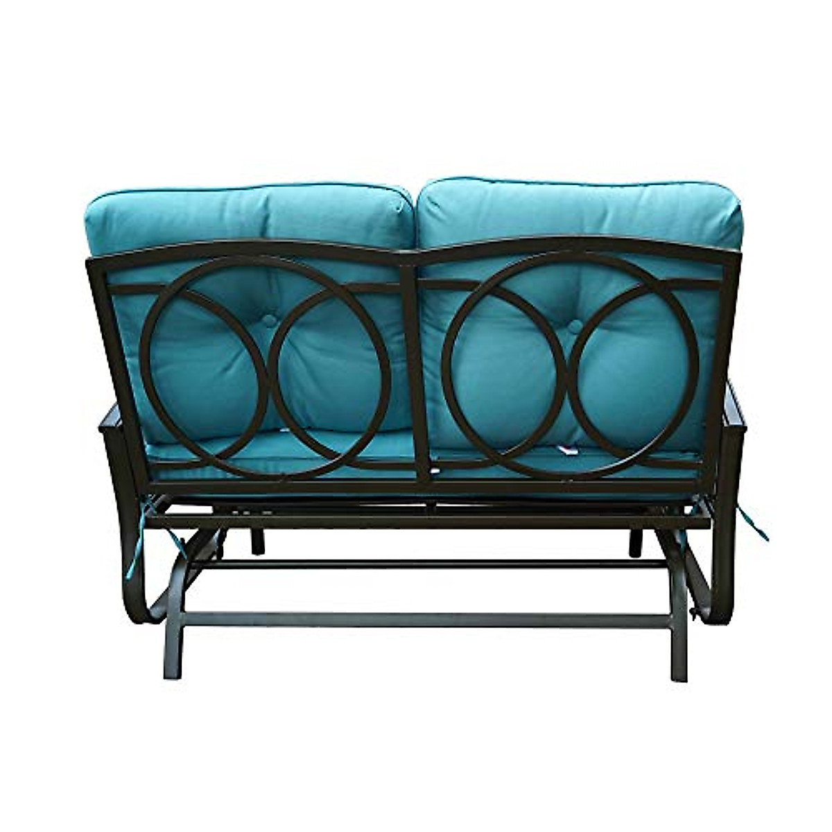 Kozyard Cozy Two Rocking Love Seats Glider Swing Bench/Rocker for Patio, Yard with Soft Cushion and Sturdy Frame (Blue)