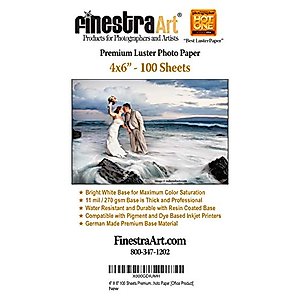 4" X 6" Premium Luster Inkjet Photo Paper - 100 Sheets