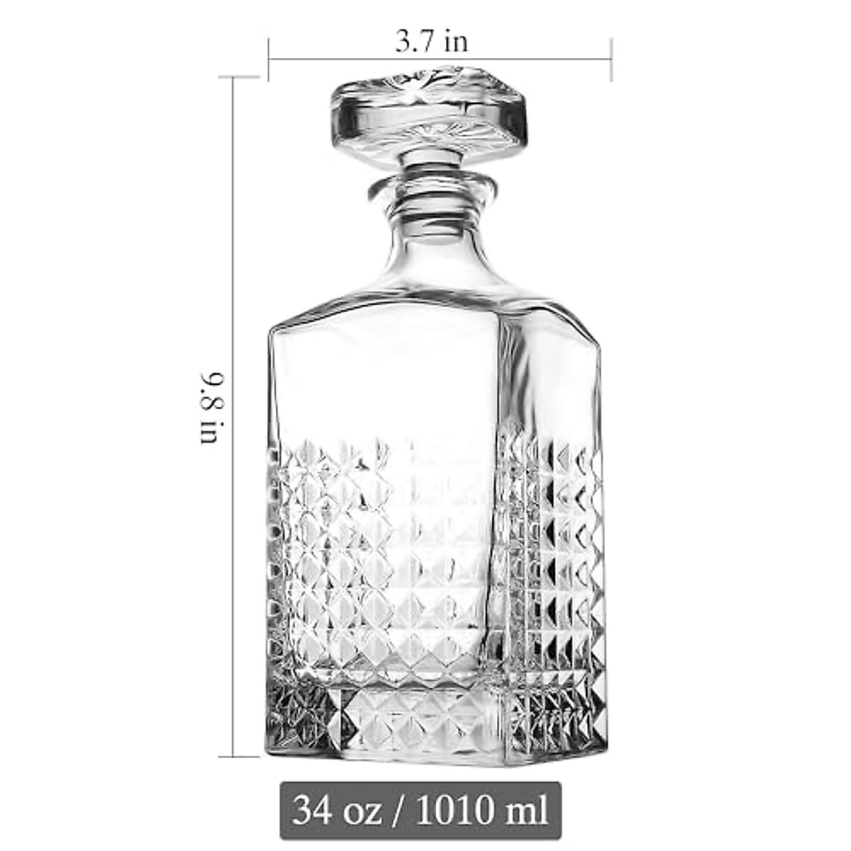 LIGHTEN LIFE Whiskey Decanter,34 oz Liquor Decanter with Stopper in Gift Box,Premium Bourbon Decanter,Crystal Scotch Decanter for Whiskey,Bourbon,Scotch…