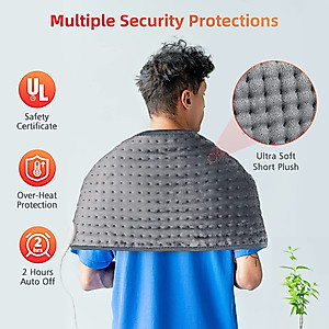 Comfier Heating Pad for Back, Heat Pad for Back with 6 Heat Settings & Auto Shut Off,Heated Back Wrap with Strap as Gift for Mom Women or Dad