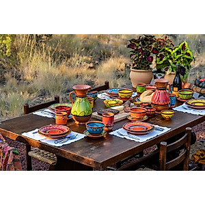 Cactus Canyon Ceramics Spanish Terracotta 5-Piece Breakfast Bowl Set (European Size), Multicolor