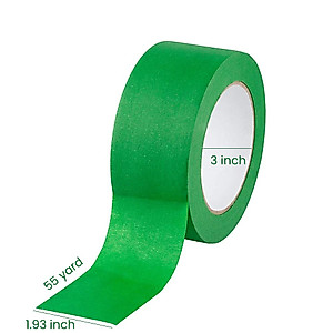 Lichamp 4 Pack Green Painters Tape 2 inch Wide, Medium Adhesive Green Masking Tape Bulk Multi Pack, 2 inch x 55 Yards x 4 Rolls (220 Total Yards)