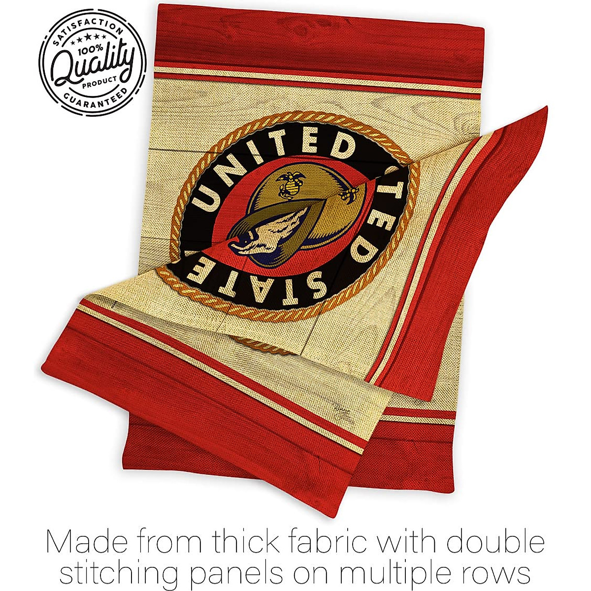 Marine Bulldog Burlap Garden Flag - Set with Stand Armed Forces Corps USMC Semper Fi United State American Military Veteran Retire Official - House Banner Small Yard Gift Double-Sided 13 X 18.5