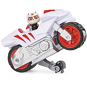 Paw Patrol, Moto Pups Wildcat’s Deluxe Pull Back Motorcycle Vehicle with Wheelie Feature and Toy Figure