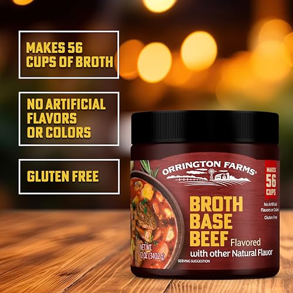 Orrington Farms Beef Flavored Broth Base & Seasoning, 12 Ounce