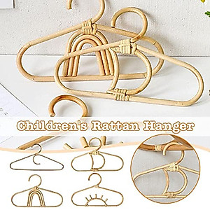 Rattan Hanger Kids Garments Organizer Rack Hat Hanging Hook Hooks Hanger Kids Room Rattan Wall Children's Hanger Decor