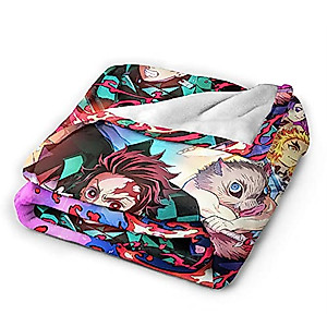 Anime Blanket Throw Flannel Fleece Blanket All Seasons Lightweight Air Conditioner Warm Blanket for LivingRoom/Bedroom/Sofa/Camping/Office/Chair Halloween Thanksgiving 50"x40"