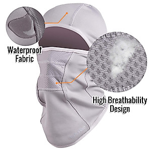 Ski Mask - Balaclava face Mask Wind Water Resistant for Cold Weather (Gray)