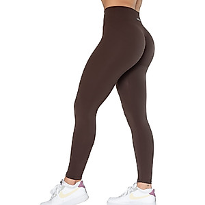 AUROLA Dream Collection Workout Leggings for Women High Waist Seamless Scrunch Athletic Running Gym Fitness Active Pants Java Coffee S