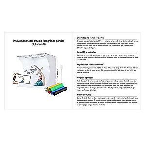 Photo Studio Light Box,Photo Shooting Tent kit,Portable Folding Home Photography Light Tent kit with White/Warm/Soft Lighting + 6 Color Backgrounds for Jewellery,Accessories,Toys and Small Items