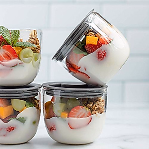 S'well Prep Food Glass Bowls - Set of 4, 12oz - Make Meal Easy and Convenient - Leak-Resistant Pop-Top Lids - Microwavable and Dishwasher-Safe, clear (14212-B20-69900)