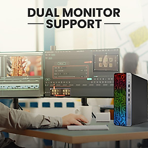 BTO RGB Prebuilt Gaming PC Desktop - Intel Core i7 6th Gen, 16GB DDR4 Ram, 256GB SSD + 1TB HDD, AMD Radeon RX-550 4GB GDDR5 Graphics Card, Windows 10 Pro, Computer Tower for PC Gaming, HDMI (Renewed)