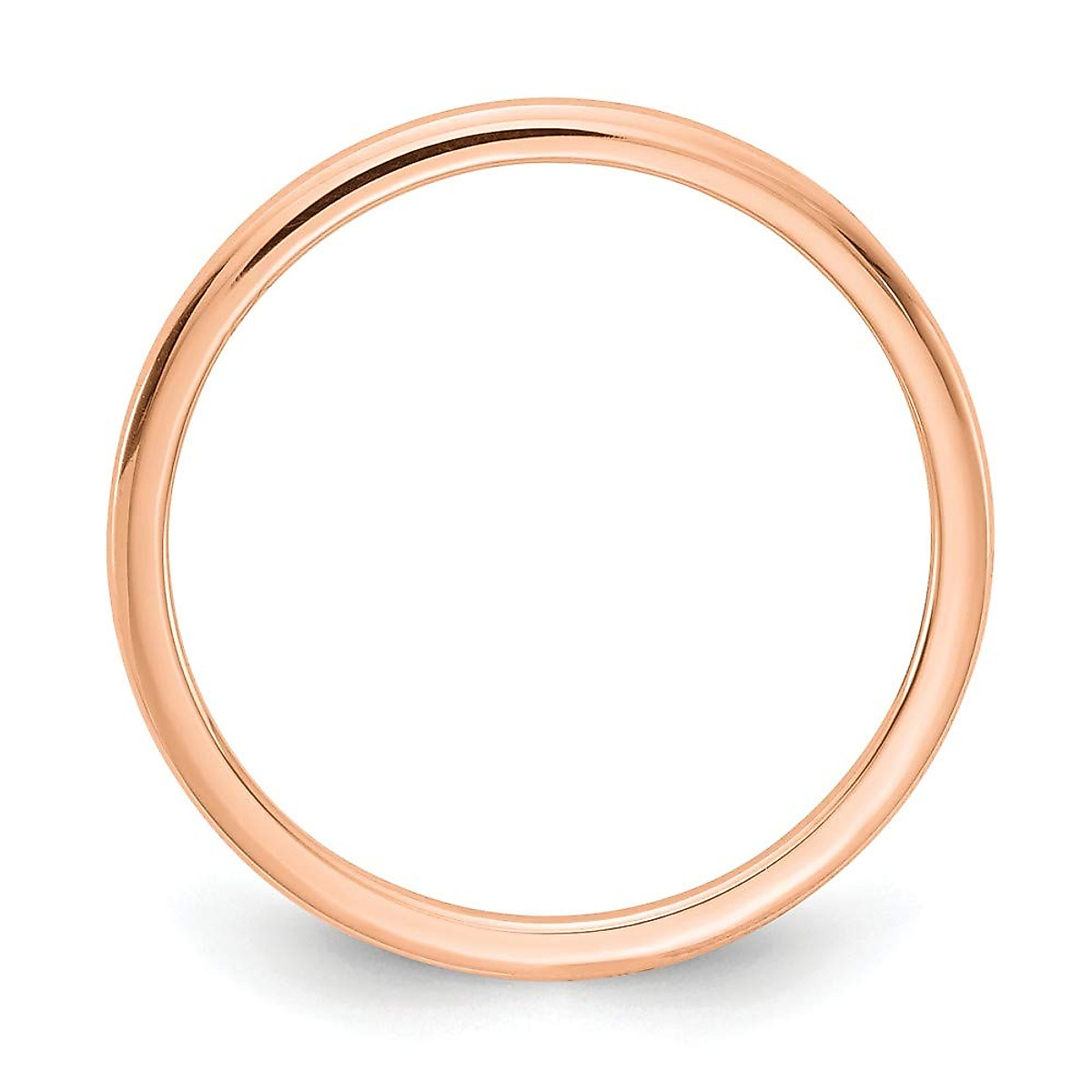 Solid 14K Rose Gold 1.2mm Classic Dome Stackable Band Thin Wedding Anniversary Ring Size 10