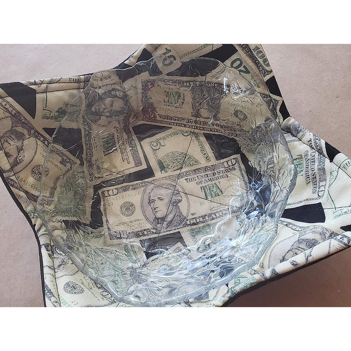 Money Microwave Bowl Cozy Cash Reversible Microwaveable Soup Potholder Bowl Buddy Dollar Bills Kitchen Linens Finance Econ Teacher Gifts Handmade Housewarming Hostess Gift Under 10