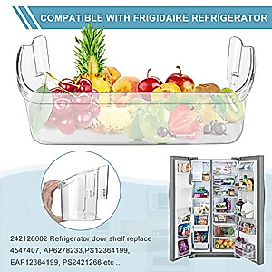 242126602 Refrigerator Door Bin Replacement Part for Elec.trolux and Frigi.daire Refrigerator Door Shelf 4547407 AP6278233 PS12364199 EAP12364199 (2 Pack)