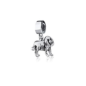 BOLENVI Cavalier King Charles Spaniel Dog 925 Sterling Silver Pendant Charm Bead For Pandora & Similar Charm Bracelets or Necklaces