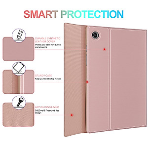 IVEOPPE Galaxy Tab A8 2022 Case with Keyboard 10.5 inch, Detachable Wireless Bluetooth Keyboard Cover & 7 Colors Backlit & Slim Folio Cover for Galaxy Tab A8 SM-X200/X205/X207（Sugar Pink）
