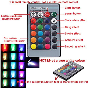 OMTO MR16 3W RGB Color Changing Spotlight with IR Remote Control Mood Ambiance Lighting Colorful LED Light Bulbs,Landscape Lighting Dimmable 12V (Pack of 5)