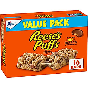 Reese's Puffs Breakfast Cereal Treat Bars, Peanut Butter & Cocoa, 16 ct