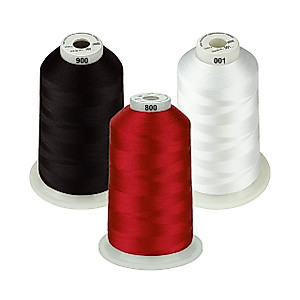 Simthread - 33 Selections - Various Assorted Color Packs of Polyester Embroidery Machine Thread Huge Spool 5500Y for All Purpose Sewing Embroidery Machines - Essential Color 1