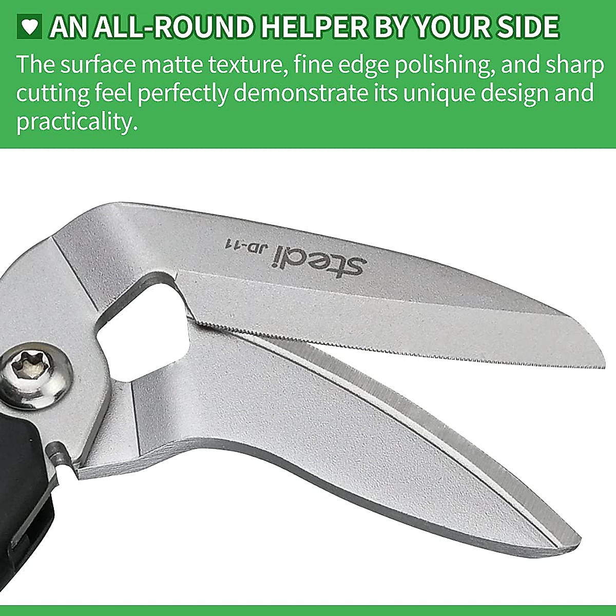 stedi 9-Inch Scissor Heavy Duty, All Purpose Scissors, Cardboard and Carpet Shears, TPR Handle, Extremely Sharp Blades with Finely Serrated -Easy Cutting Thick Paper, Leather, Sewing Fabric