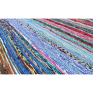 Handmade Braided Chindi Rug, Rag Rug, Area Rug, Carpet Rug, 3x5 Foot, 4x6 Foot, 5x7 Foot, Multi Color Rug (3x5 Ft (36x60 Inch))