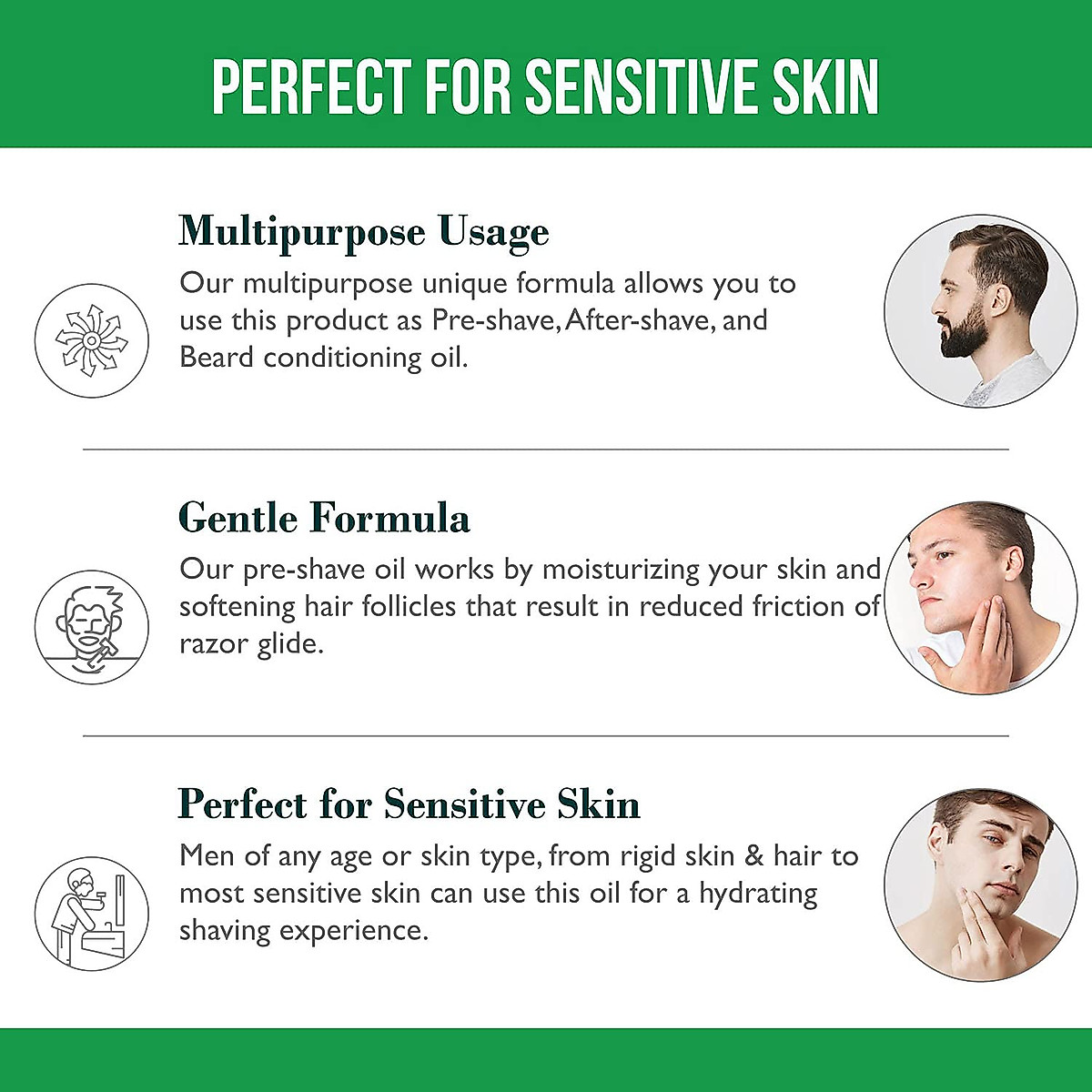 The Henna Guys 8 fl. Oz, Lemongrass & Eucalyptus Pre Shave Oil for Men, Premium Pre Shave Oil, Excellent Shaving oil for Men, Prepares for a burns free Shave, Works with Straight or Safety Razor