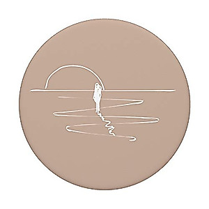 Beach Sunset Sun Abstract Minimalist Modern Neutral Beige PopSockets PopGrip: Swappable Grip for Phones & Tablets