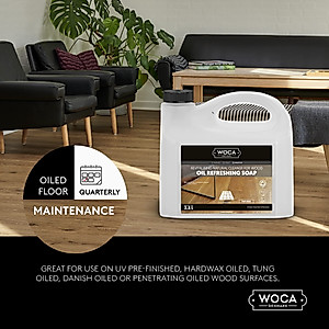 WOCA Oil Refreshing Soap, Natural 1L - Concentrated Wood Cleaner for oil finished hardwood floors, tables, millwork, cutting boards, countertops and butcher block