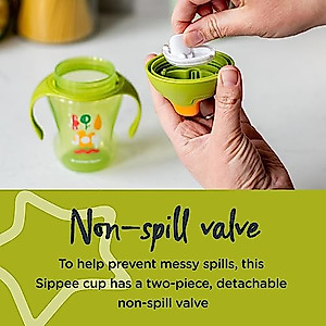 Tommee Tippee Sippee Trainer Cup with Handles, Water Bottle for Toddlers, Spill-Proof, BPA Free, 8oz, 7m+, Pack of 3, Blue, Orange and Green